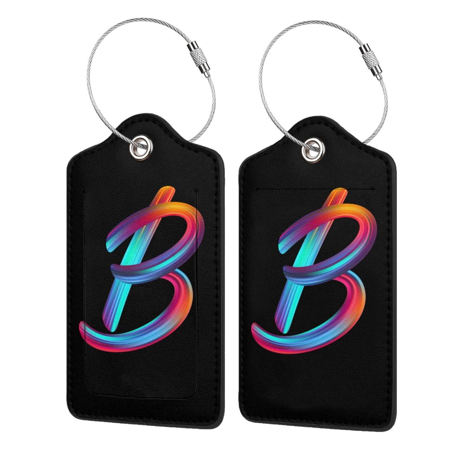 Amazon.com: 2 Pack Initial Luggage Tags for Suitcase, Colorful Letter ...