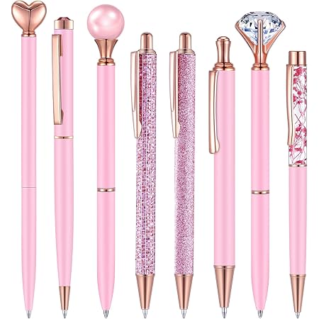 Amazon.com : 6 Pcs Ballpoint Pens Set Metal Crystal Diamond Pen for ...