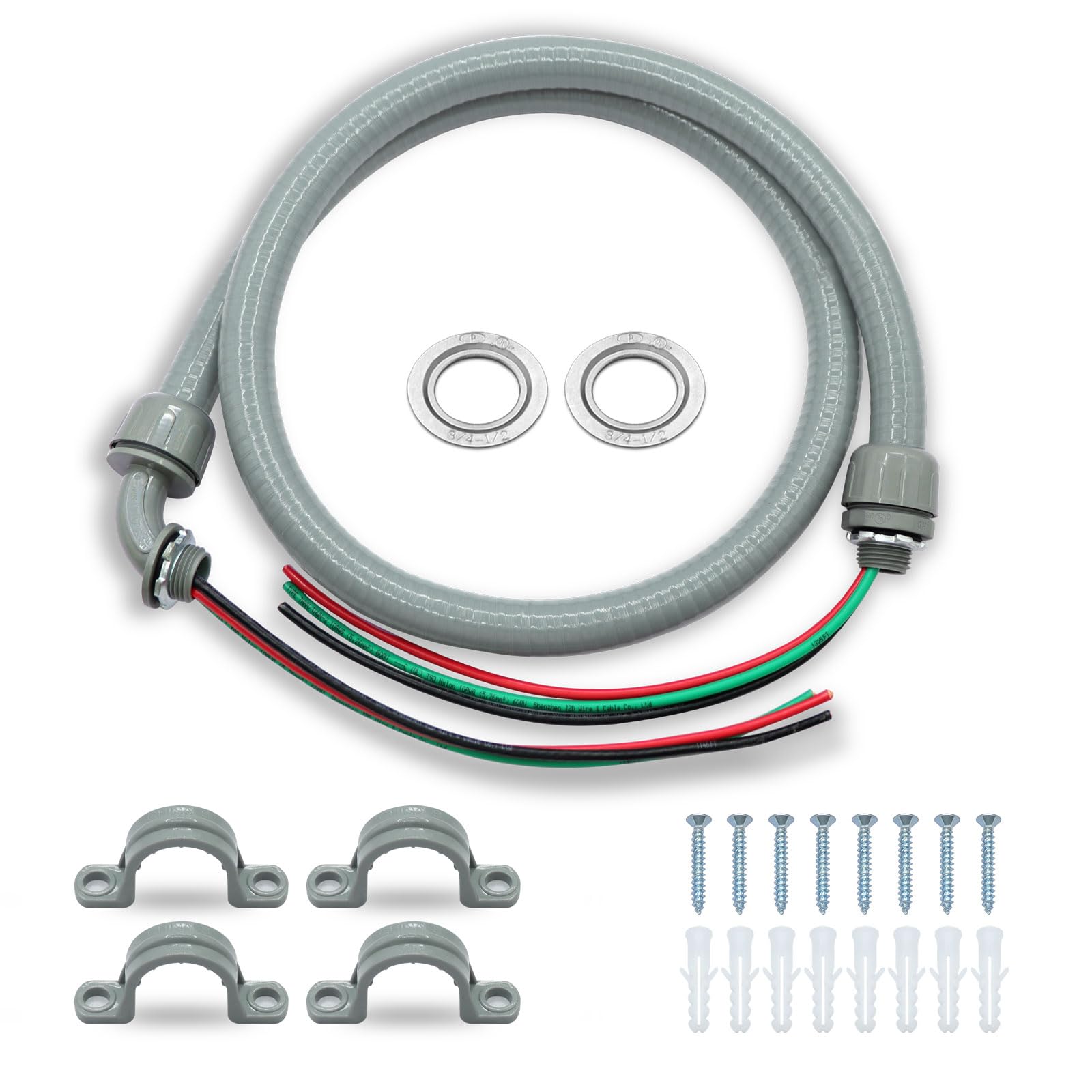 Snapklik.com : Wocloer 1/2" X 6Ft Power Whip Assembly Kit, Non-Metallic ...