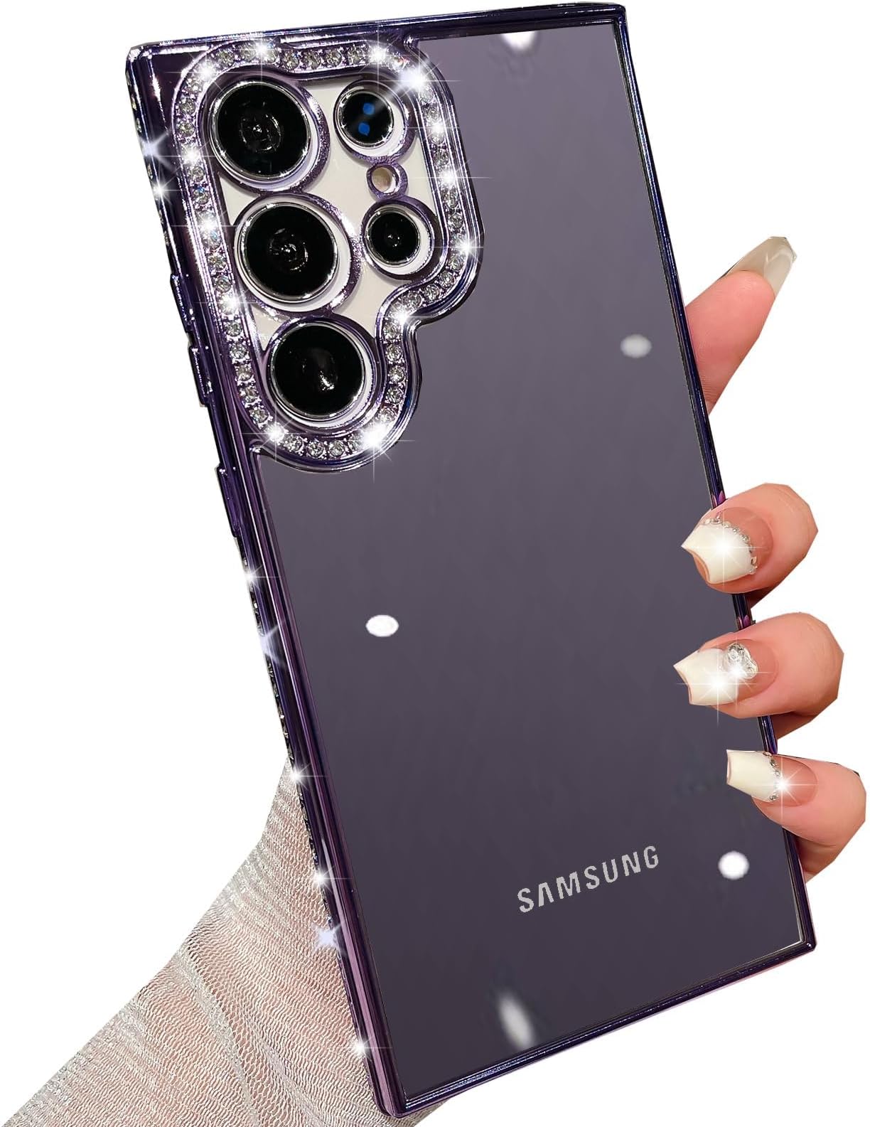Amazon.com: Changjia for Samsung Galaxy S24 Ultra Clear Glitter Case,Cute Luxury Bling Sparkly ...