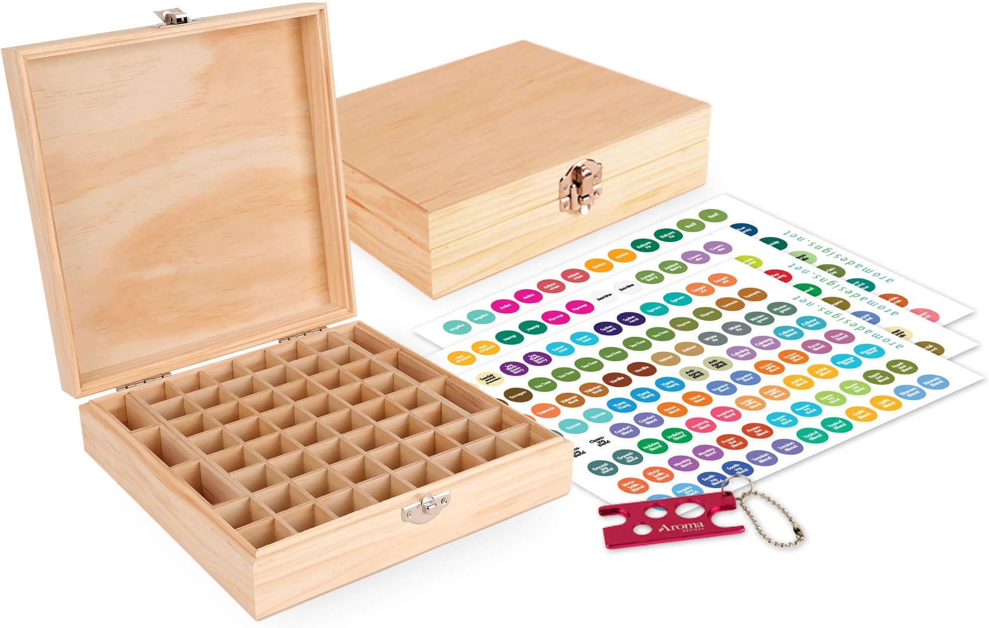 Amazon.com: Pure Vie Essential Oil Wooden Storage Box Travel Display ...