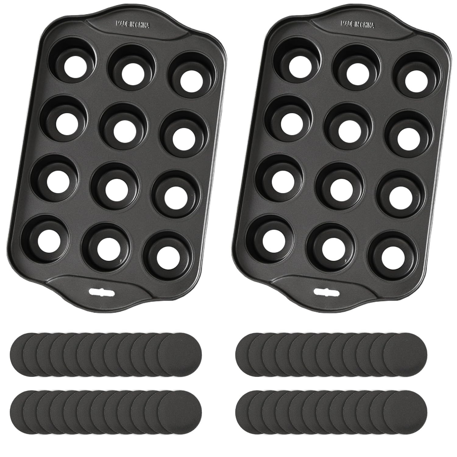 PLAZOTTA 2 Pack 12 Cavity Mini Cheesecake Pan, Mini Muffin Baking Pan ...