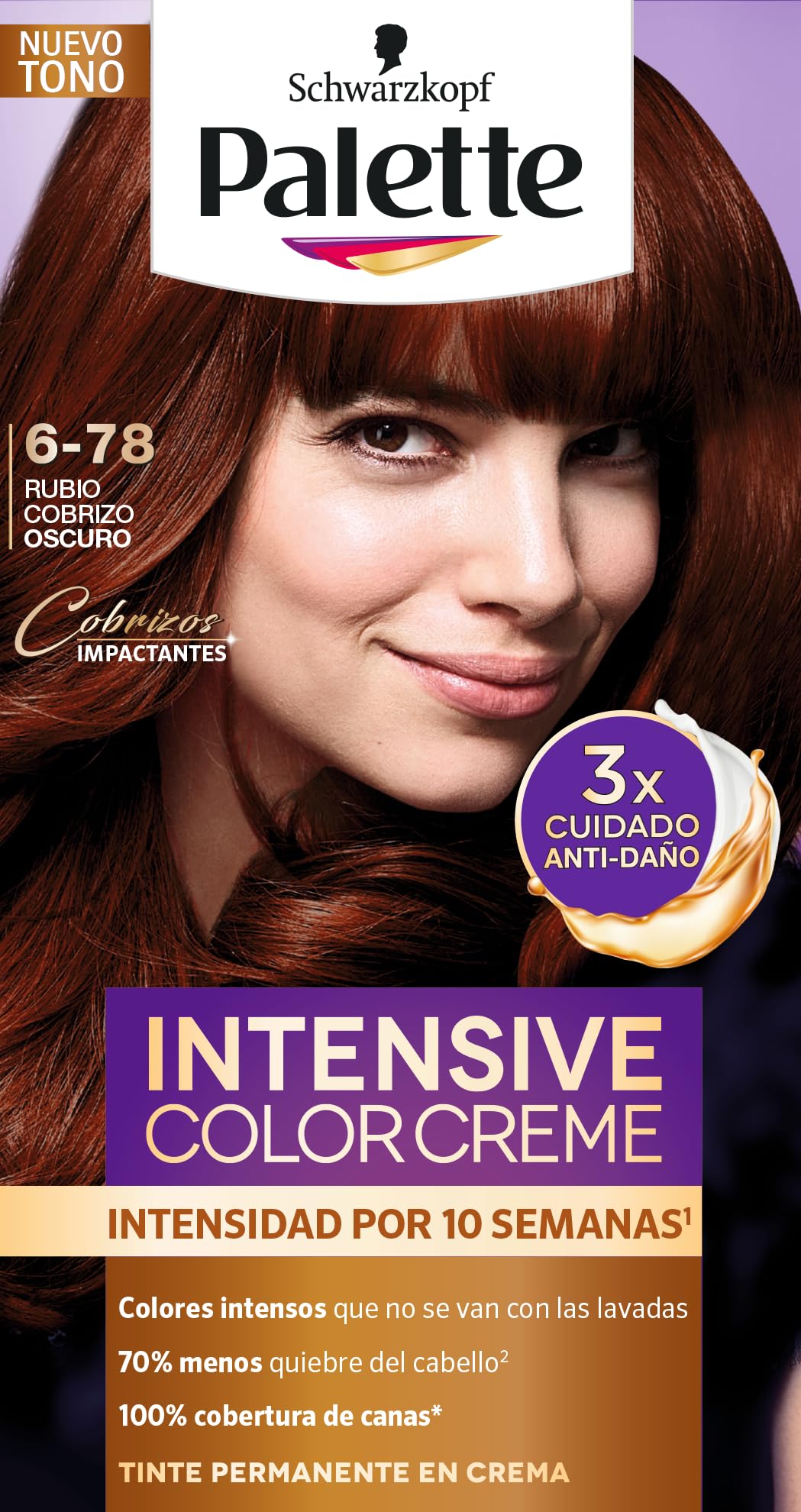 Palette Tinte para cabello Color Creme Rubio Cobrizo Oscuro 6-78, 50 ml ...