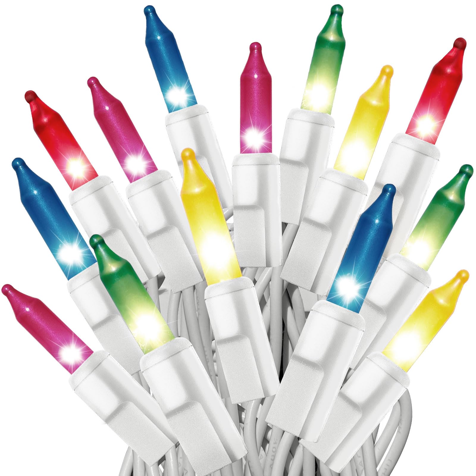 Amazon.com: CXLHO Multicolor String Lights 25FT 100 Incandescent Bulbs ...