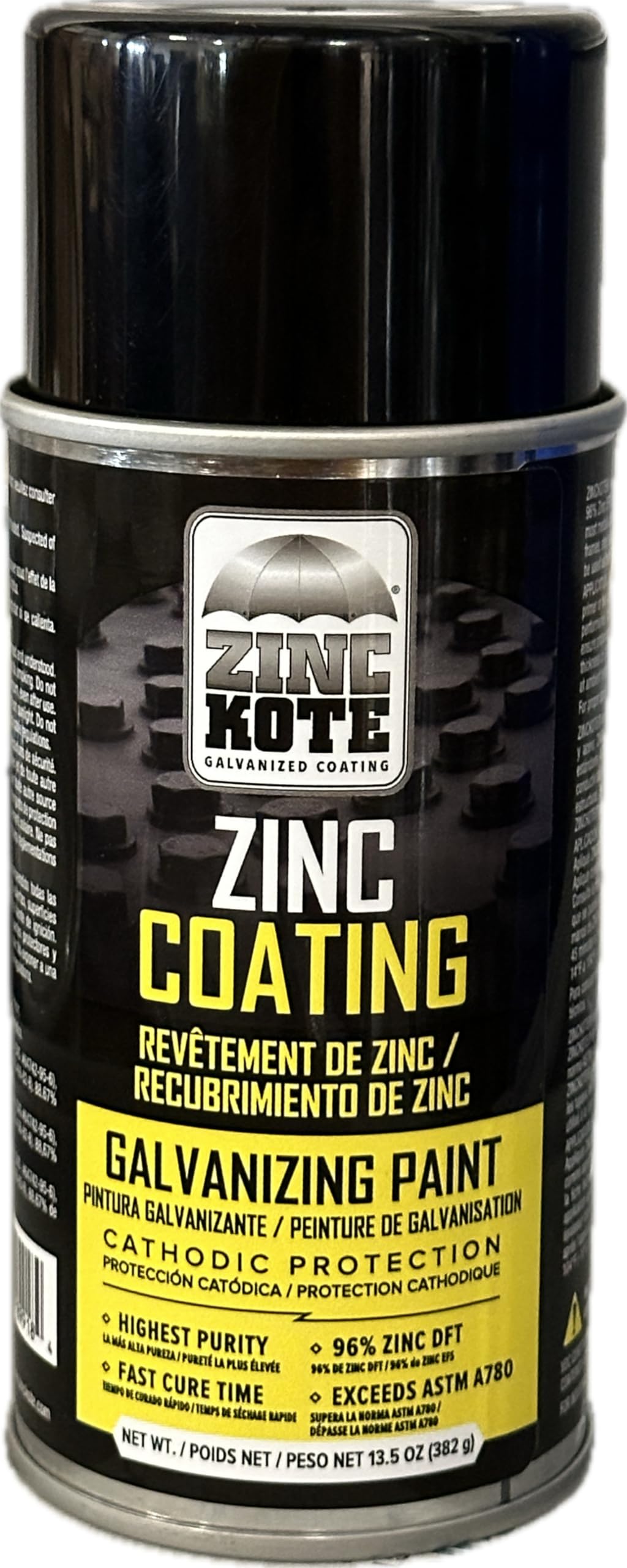 ZincKote Zinc Cold Galv Aerosol Spray - 13.5oz Can - Paint/Coating - 96 ...