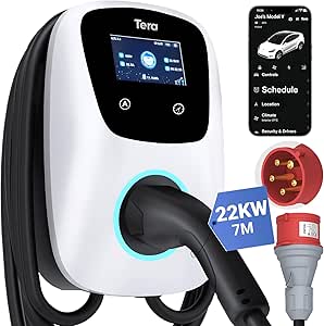 Tera EV Charger Smart App with 32A Type 2 22kW or 11kW Home Charging Station 400V CE & TÜV ...