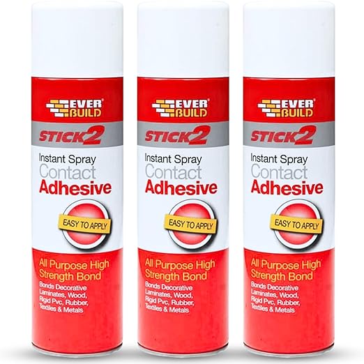 3x Stick2 All-Purpose High Bond Strength Contact Spray Adhesive 500ml ...