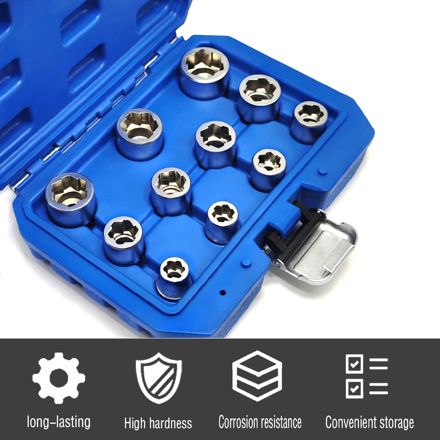 Snapklik.com : JEUCLEL 11-Piece 3/8" Drive Metric Bolt Extractor Socket ...