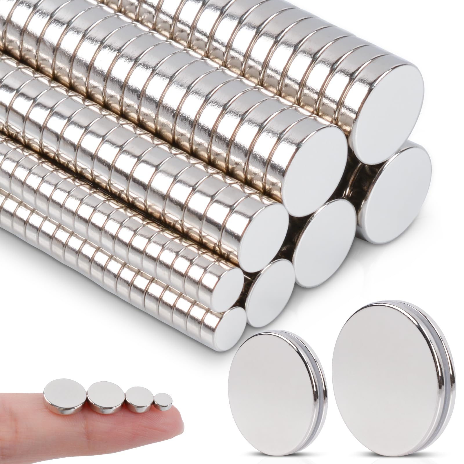 Snapklik.com : Neodymium Disc Magnets, 144 Pcs 6 Different Size Rare ...