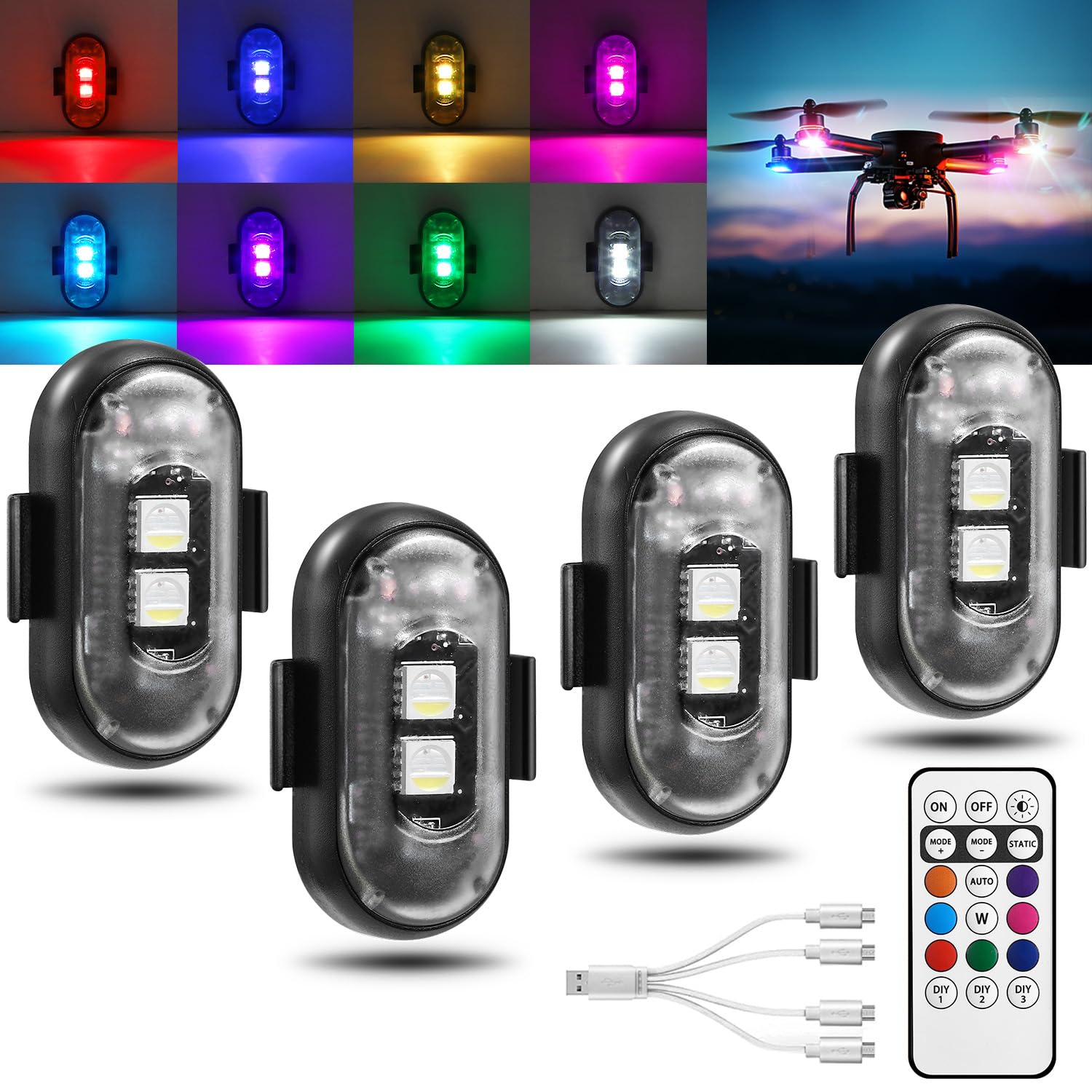 Amazon.com: 4PCS Wireless LED Strobe Lights with Remote Control, 8 ...