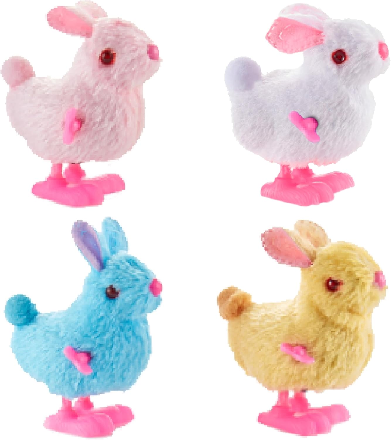 Amazon.com: A-SZCXTOP 4Pack Easter Jumping Rabbit Wind Up Plush Toys ...