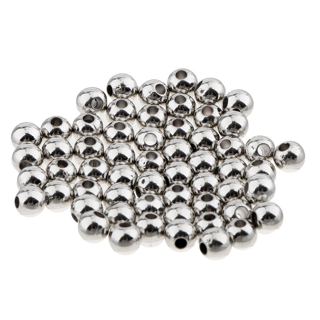 MagiDeal 100Pcs Wholesale Round Iron Spacer Loose Beads 5mm DIY ...