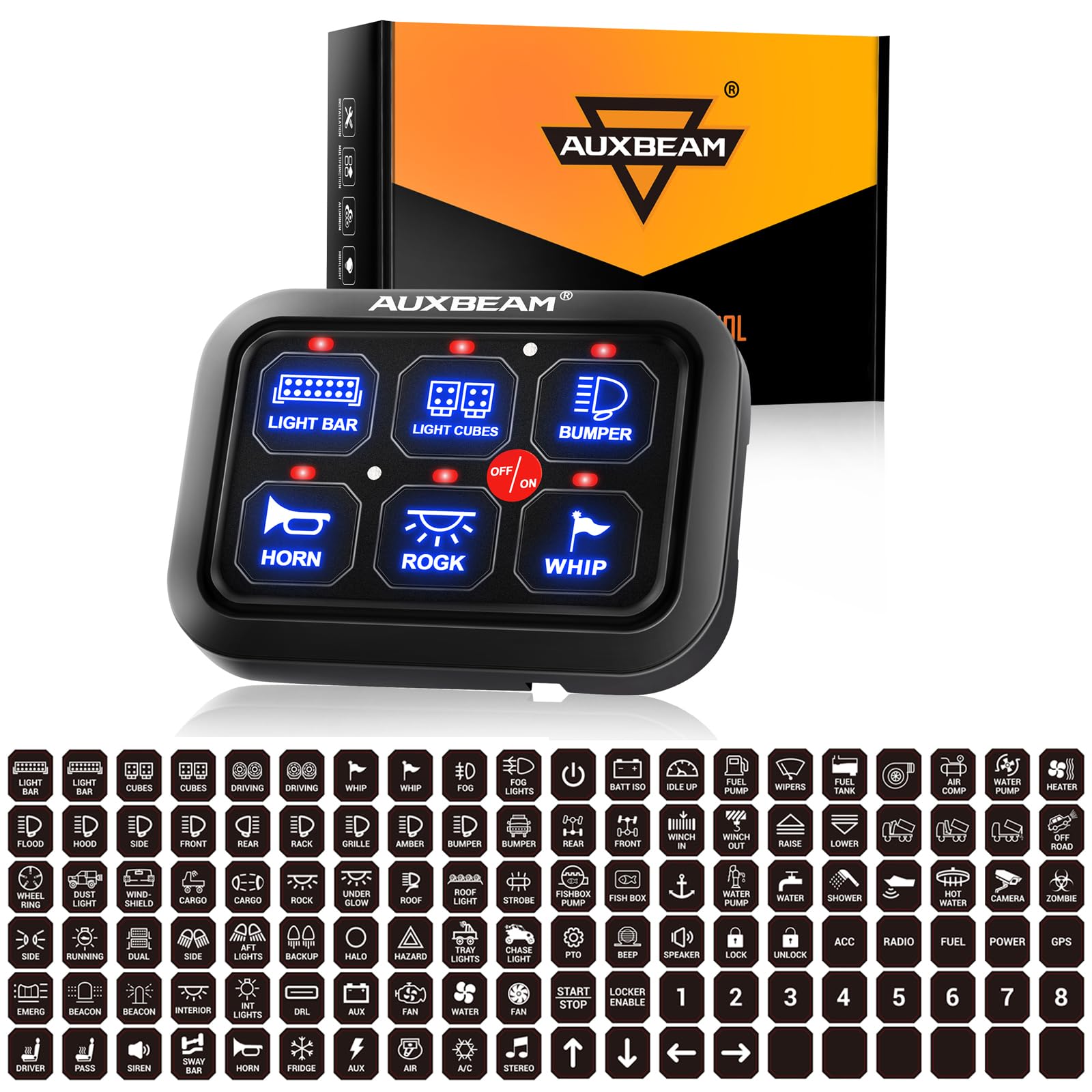 Amazon.com: Auxbeam 6 Gang Switch Panel BC60, Universal Circuit Control ...