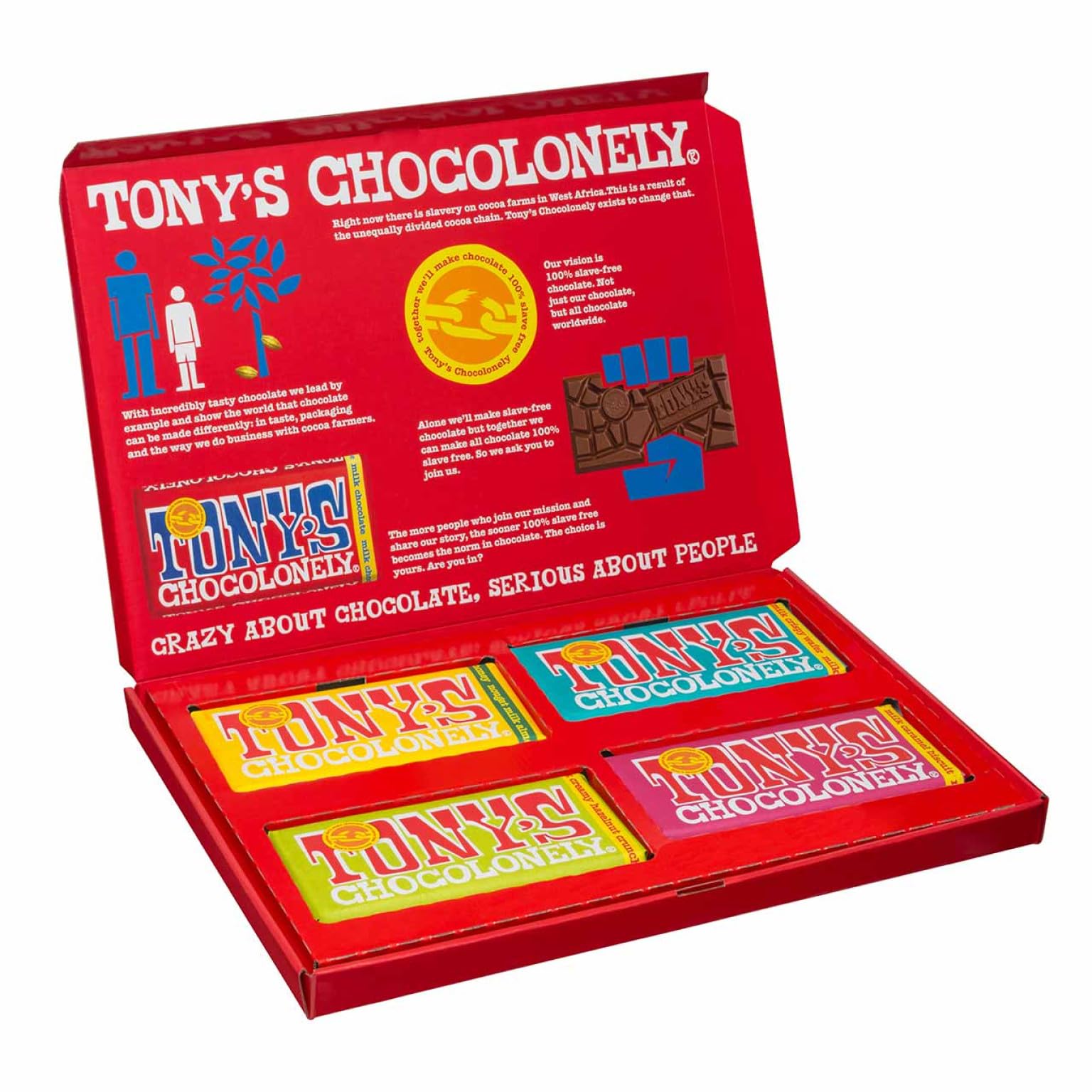Tony's Chocolonely - Mixed Chocolate Gift Box - Milk Chocolate Bars ...