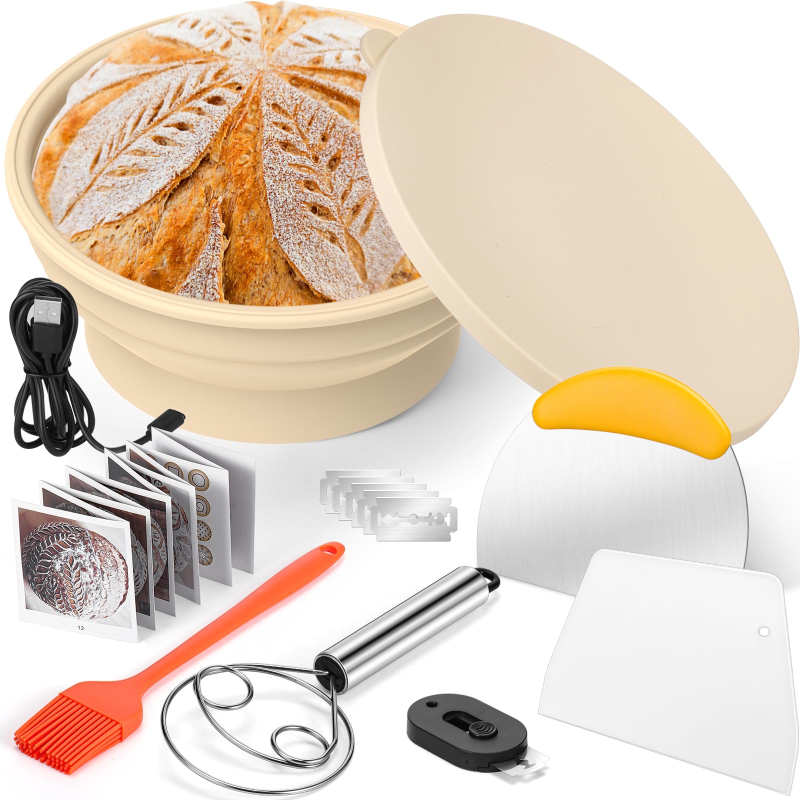 Amazon.com: Vodolo Heated Sourdough Proofing Basket,Sourdough Starter ...