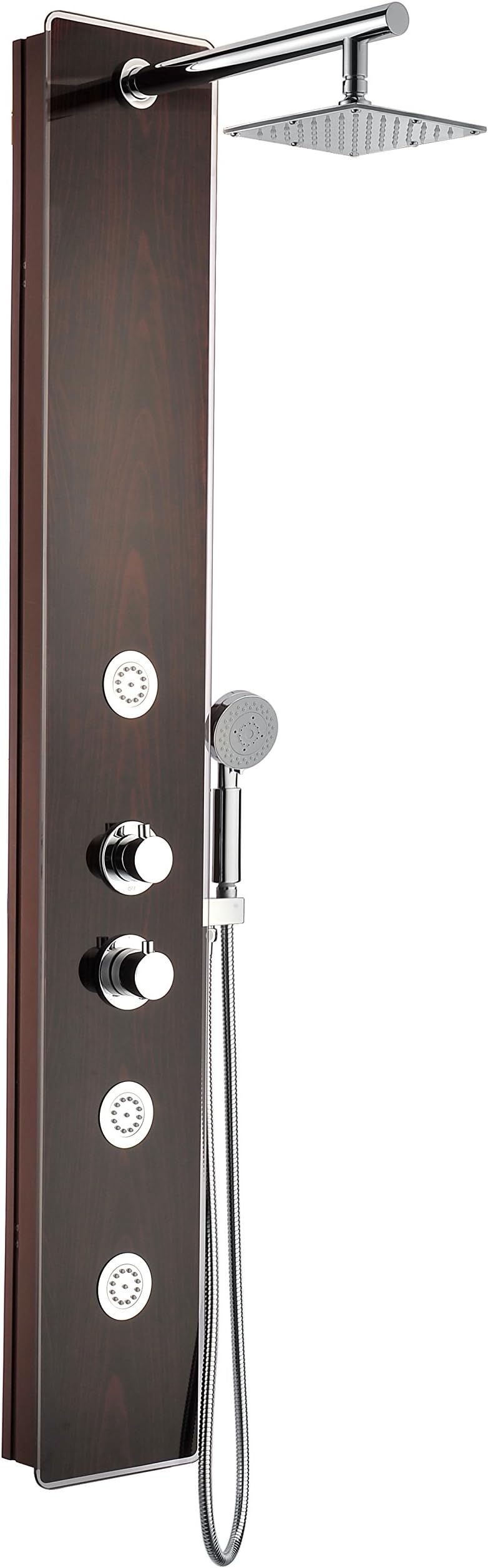 ANZZI Shower Panel 66" Body Massage 3-Jetted Shower Panel System with ...