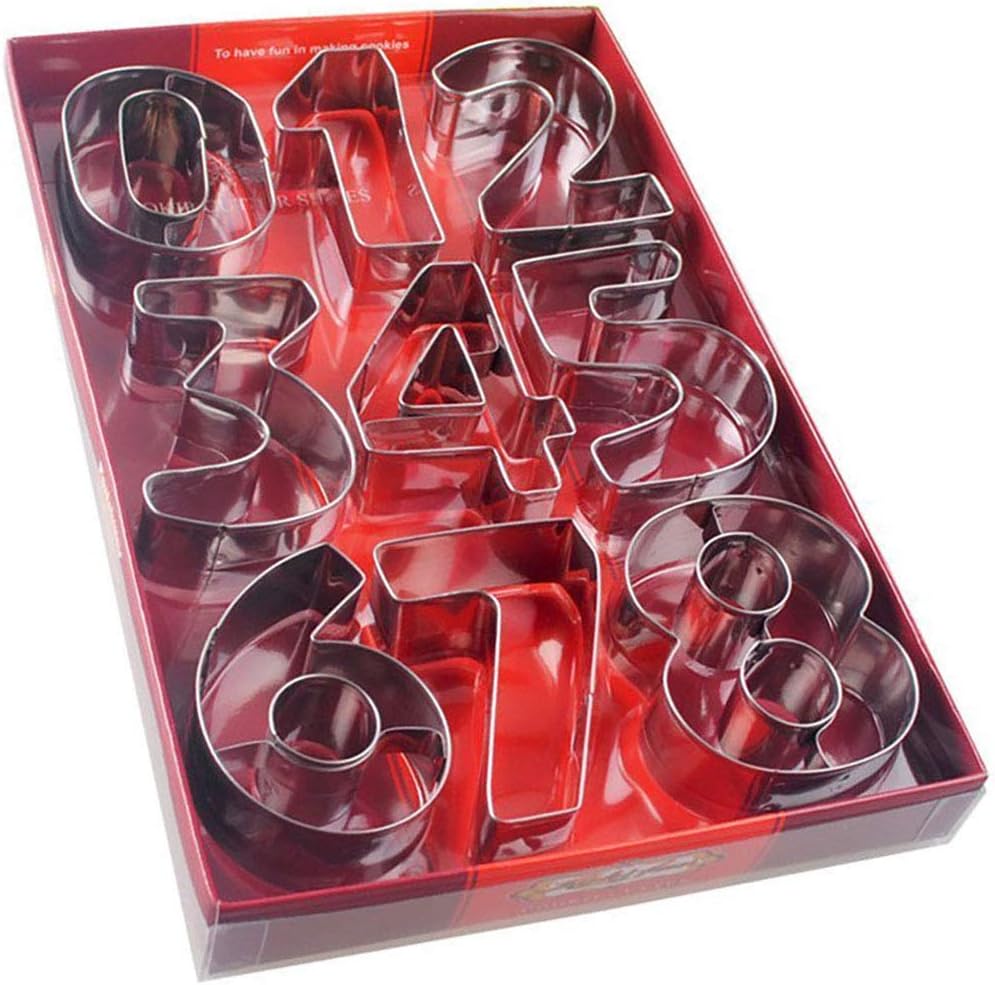 Number Cookie Cutters Set, 3 Inches Number Cookie Biscuit Cutters Set ...