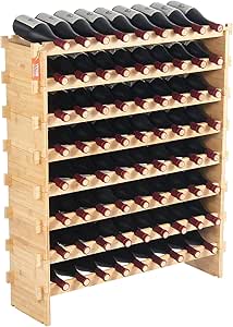Amazon.com: VEVOR 72 Bottle Upgrade Modular Wine Rack, Continuously Store Pinot Bottles, 8-Tier ...