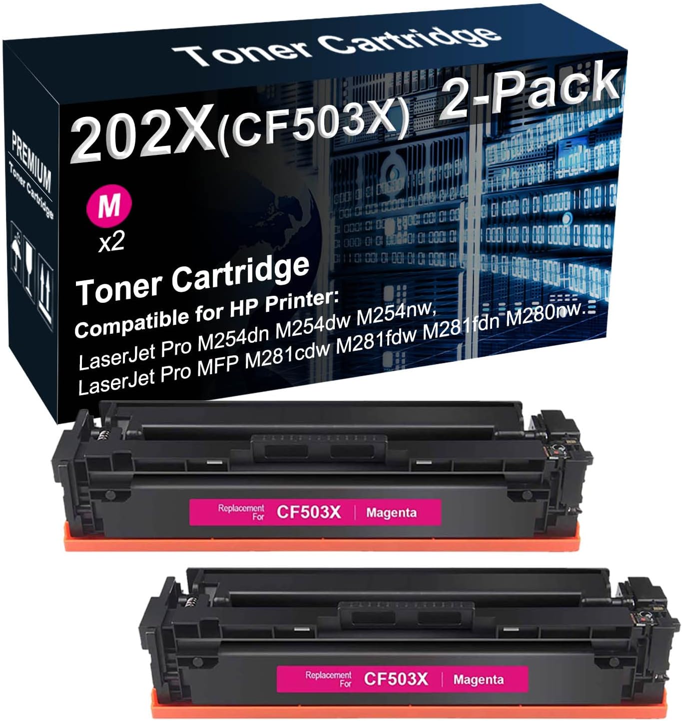 Amazon.com: 2-Pack (Magenta) Compatible High Yield 202X CF503X Toner Cartridge Used for HP ...