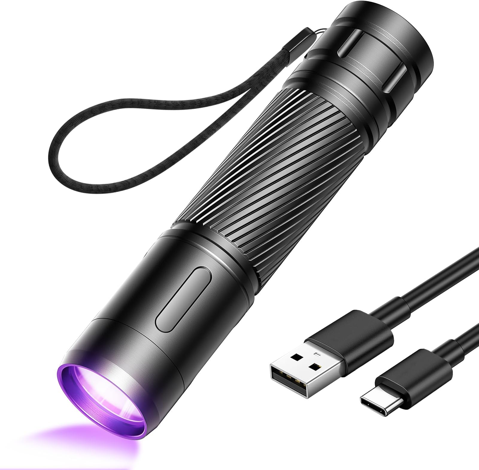 UV Flashlight Black Light, LETMY UV Black Light 395 nm Ultraviolet Blacklight, USB- C ...