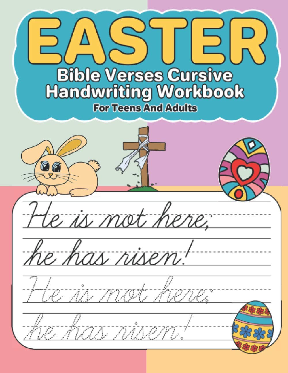 Easter Bible Verses Cursive Handwriting Workbook For Teens And Adults ...