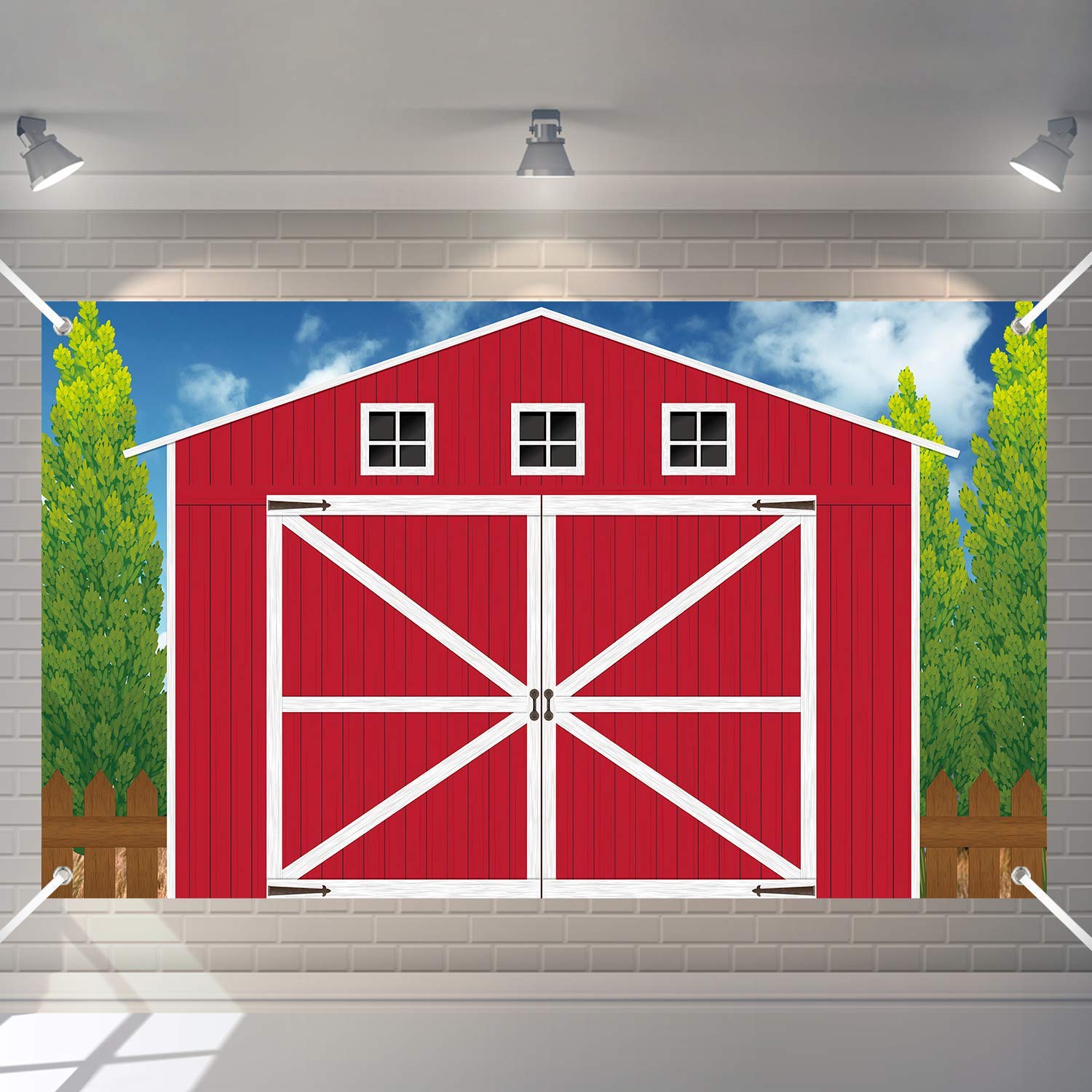 Buy Chiazllta Barn Door Backdrop Farm Theme Baby Shower Decorations ...