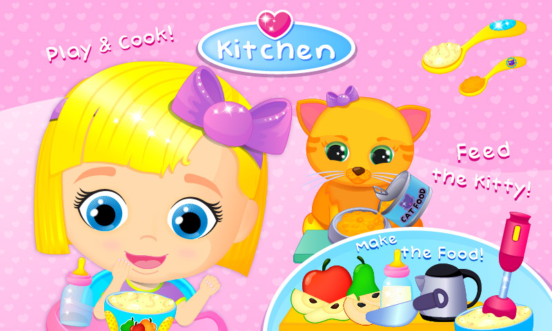 Lily & Kitty Baby Doll House - Little Girl & Cute Kitten Care:Amazon.de ...