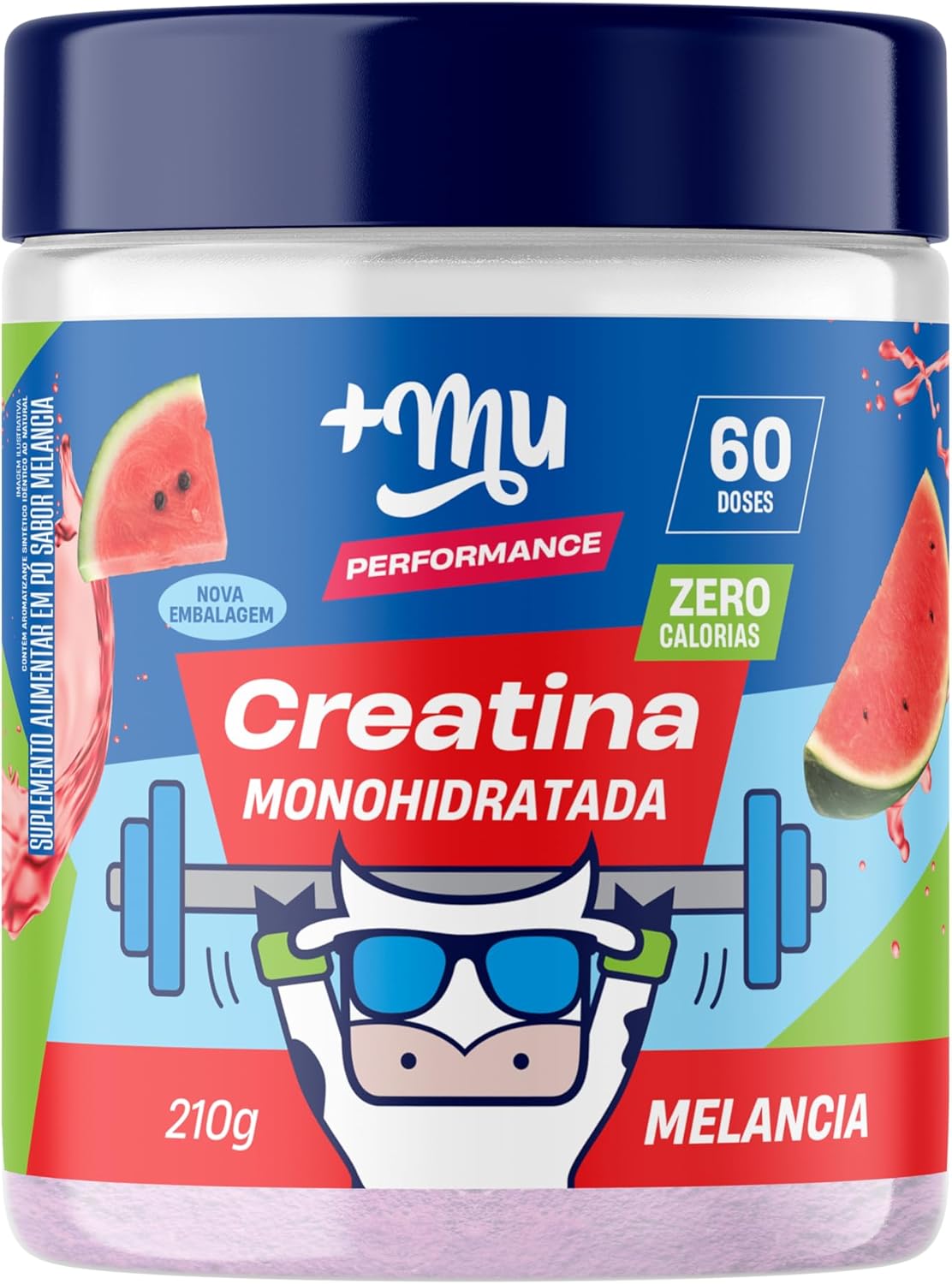 +Mu Creatina Monohidratada 100% pura Sabor Melancia - 210g : Amazon.com.br: Alimentos e Bebidas