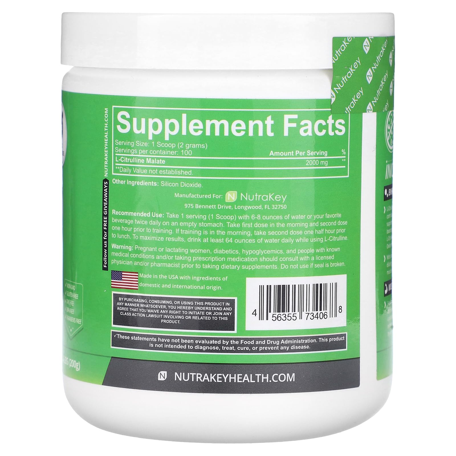 Nutrakey L Citrulline Malate...B01H353X7Q | Encarguelo.com