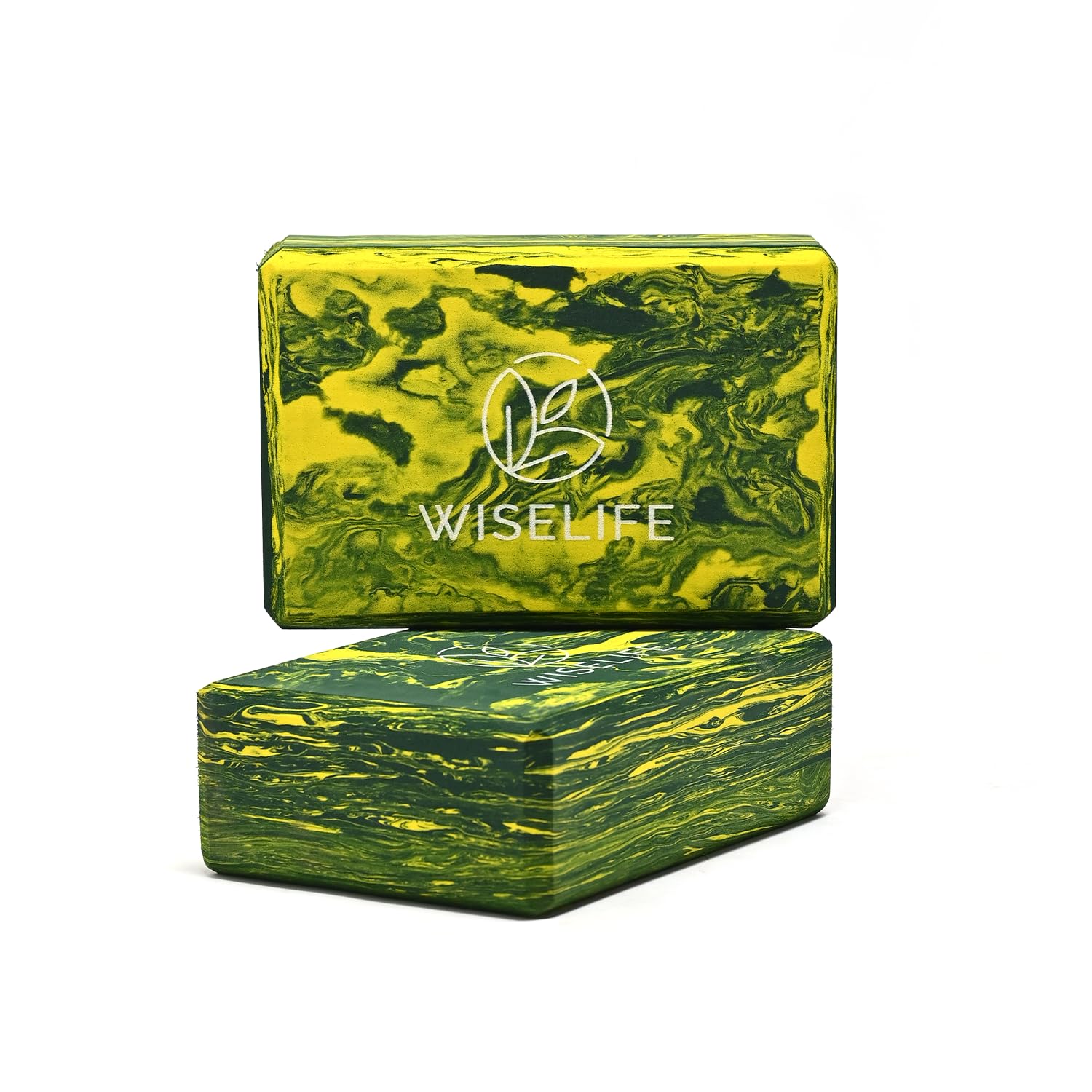 WiseLife Printed Yoga Blocks | Yoga Brick (Pack of 2, Extra Large Size), High-Density EVA Foam ...