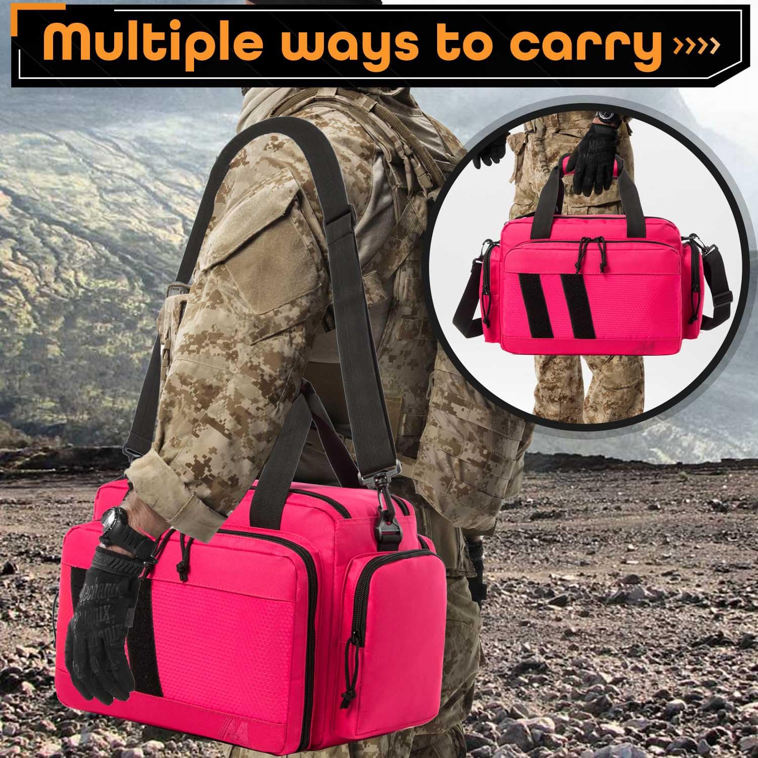 Snapklik.com : MERALIAN Range Bag - Tactical Gun Bag For Handguns ...
