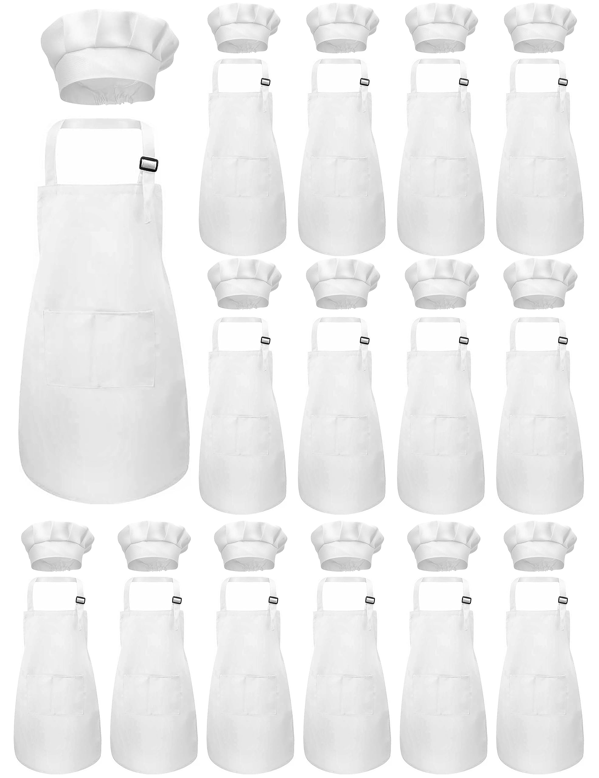 Amazon.com: IAGBIBUI Kids Apron and Chef Hat Set, 30 Pieces Boys Girls ...