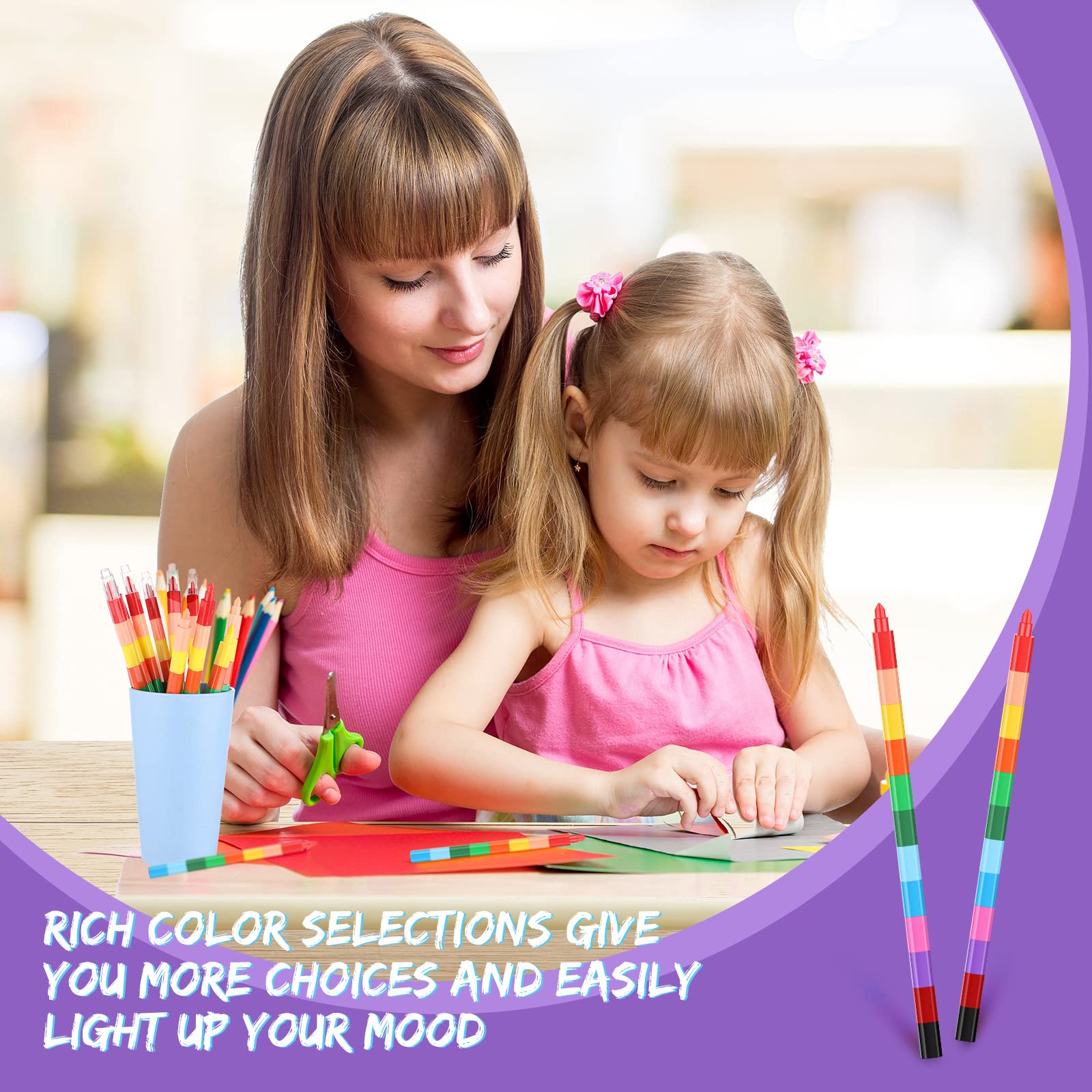 Snapklik.com : Marspark 20 Pieces Stackable Crayons Stacking Buildable ...