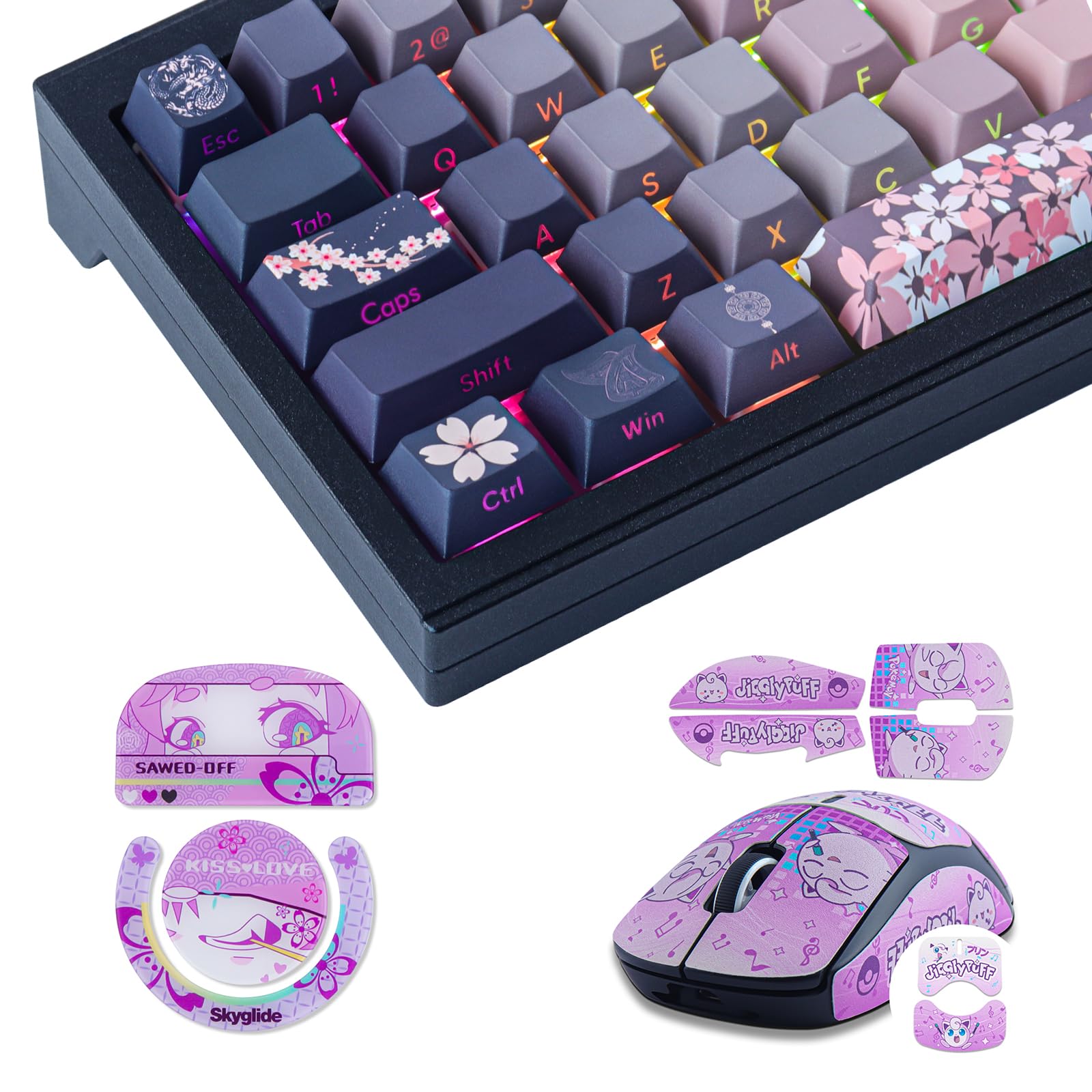 Amazon.com: JOMKIZ PBT keycaps, 135 Keys Double Shot Keycaps Side ...