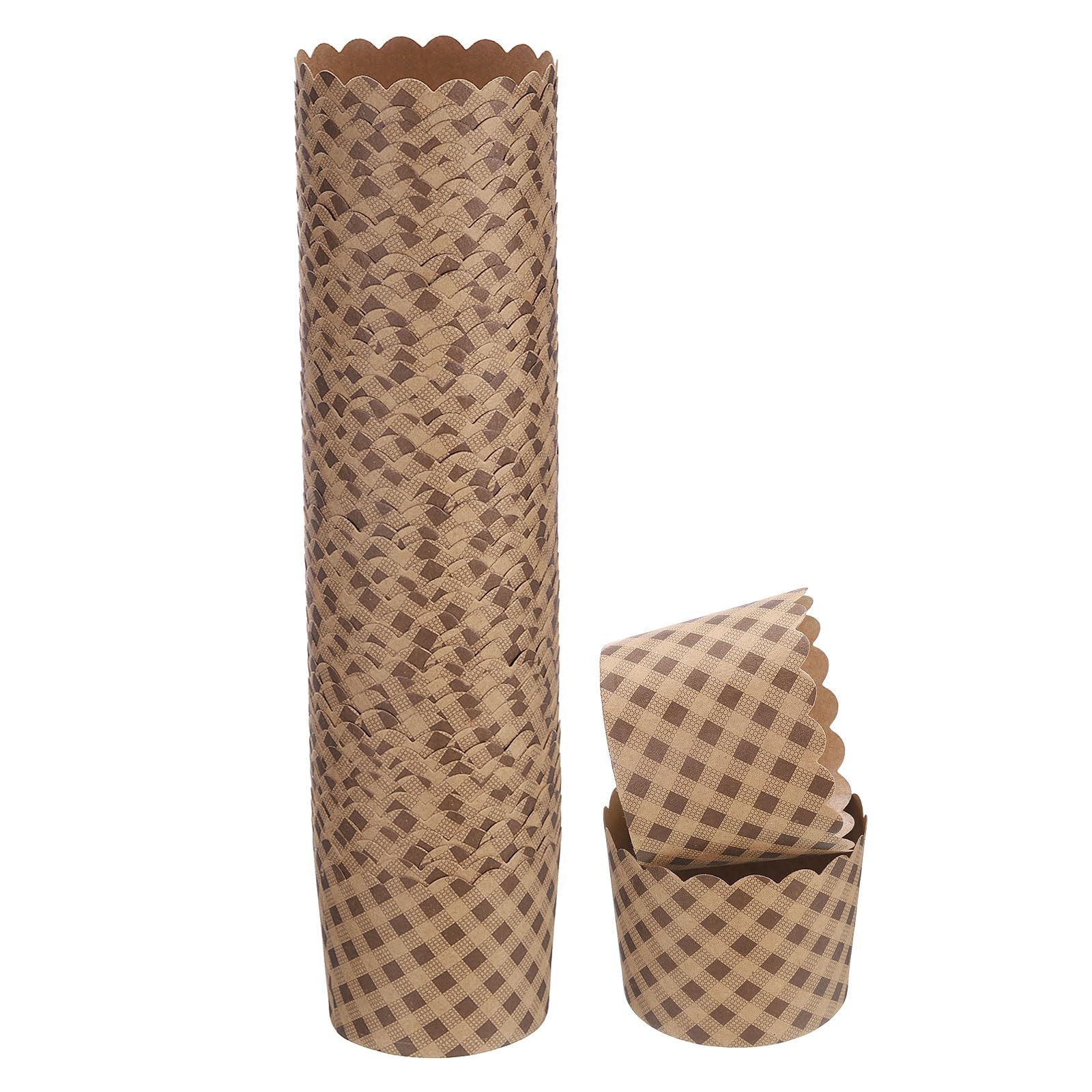 Amazon.com: HARFINGTON 50Pcs Paper Baking Cups 6oz Brown Kraft Paper ...