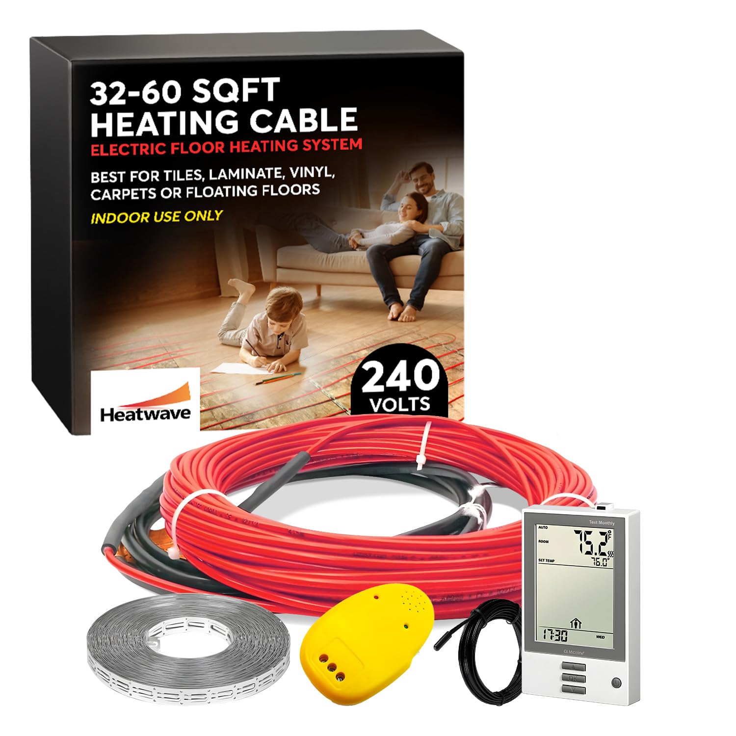 Snapklik.com : Floor Heating Cable 240V - 32-60 Sqft Heated Floor ...