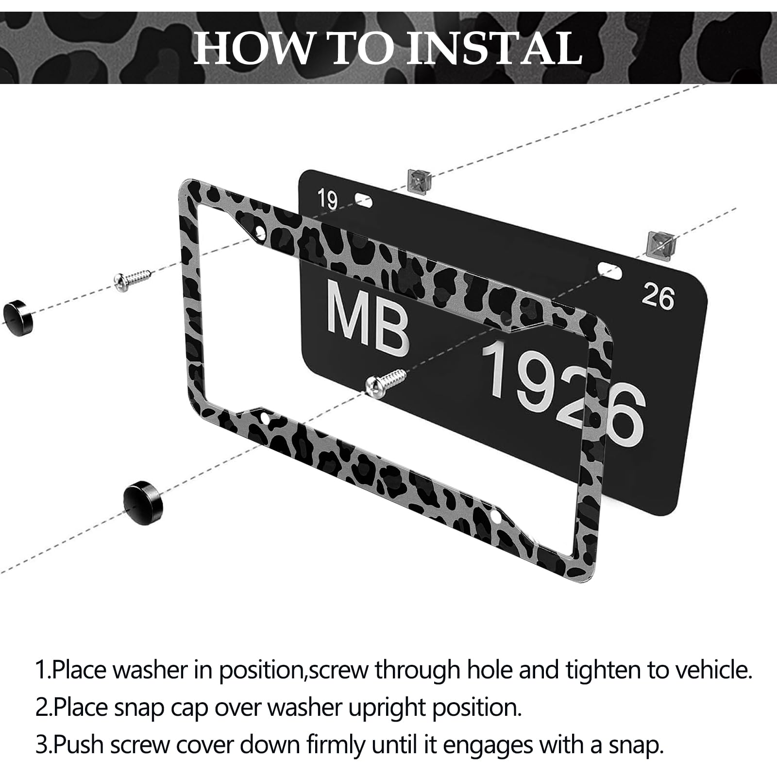 2 Hole Plate Frame Beabes Animal Print - Leopard Giraffe Cheetah ...