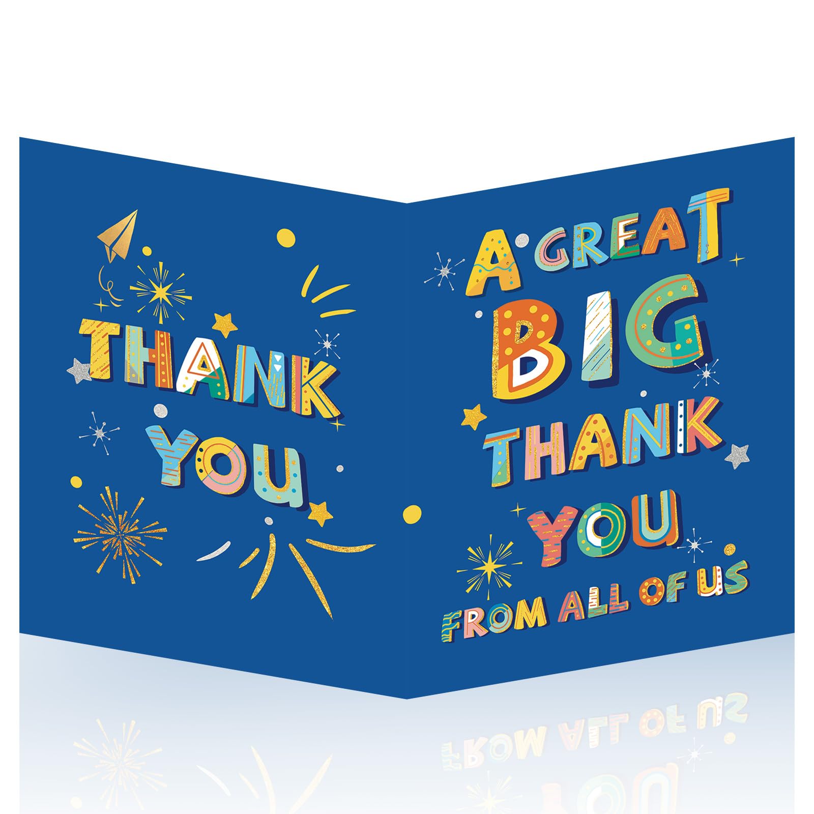 Amazon.com : HOMANGA Large Thank You Card, 13.8 x 21.6 Inch Jumbo Blue ...