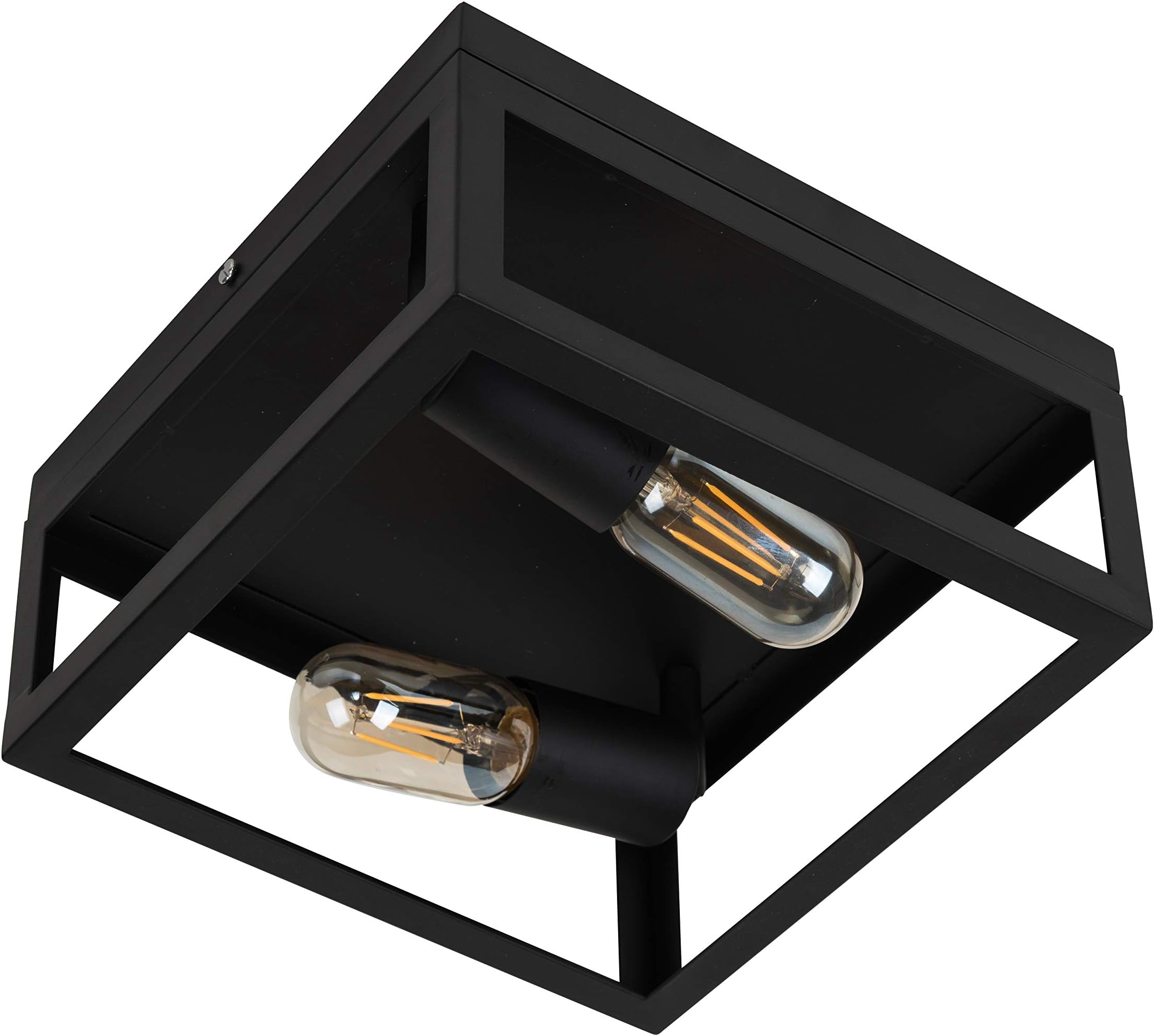 MiniSun Industrial Steampunk Style Black 2 Way Caged Ceiling Light ...