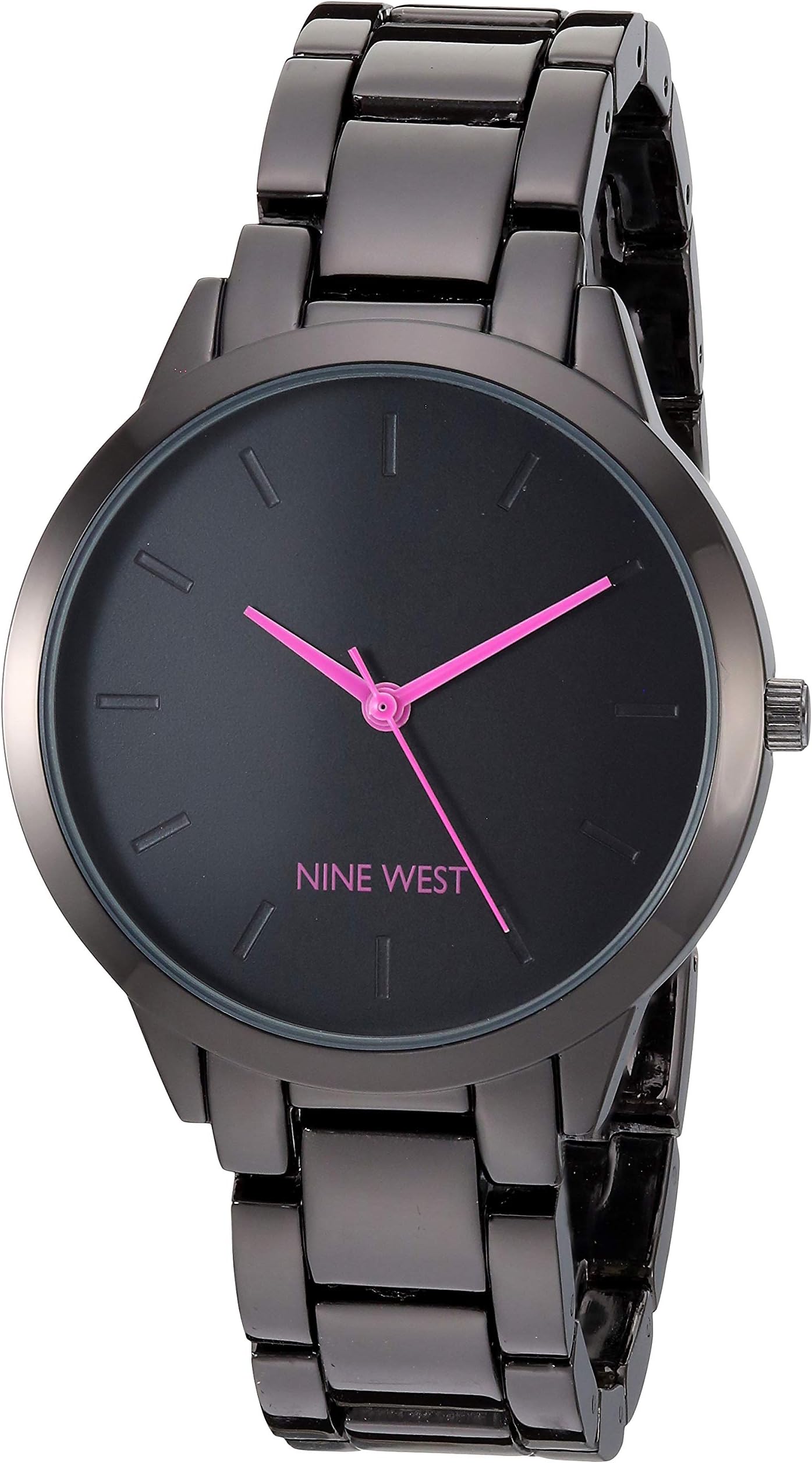 Nine West Women's Gunmetal Bracelet Watch, Gunmetal, Purple, : Amazon ...