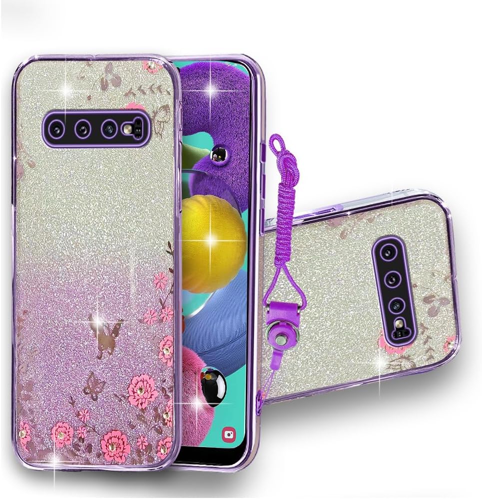 Amazon.com: liancang for Samsung Galaxy S10 Plus Phone Case, Transparent TPU Plated Butterfly ...