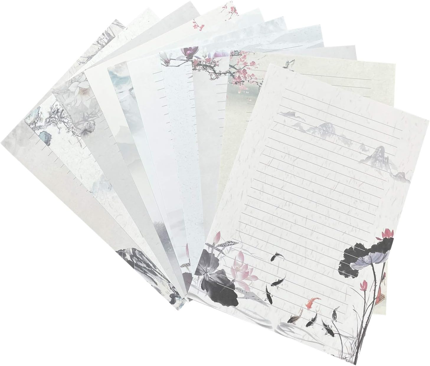 Amazon.com : 50 Vintage Stationery Paper, Lined Writing Letter Paper ...