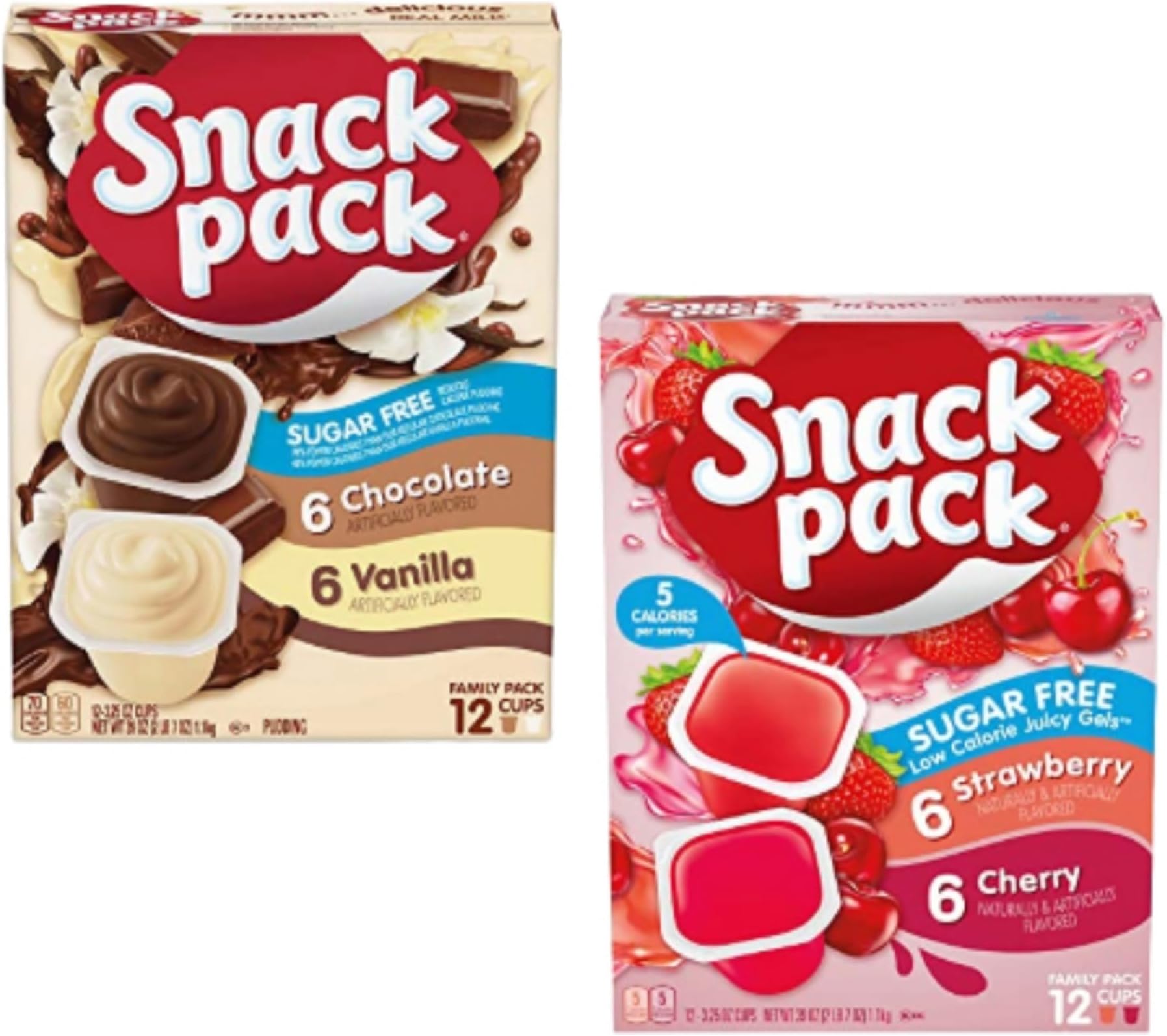 Amazon.com: Snack Pack Sugar Free Variety Pack of Chocolate and Vanilla ...