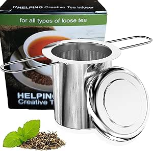 SHUBEIEUMI Stainless Steel Tea Infuser, with Lid and Folding Handle ...