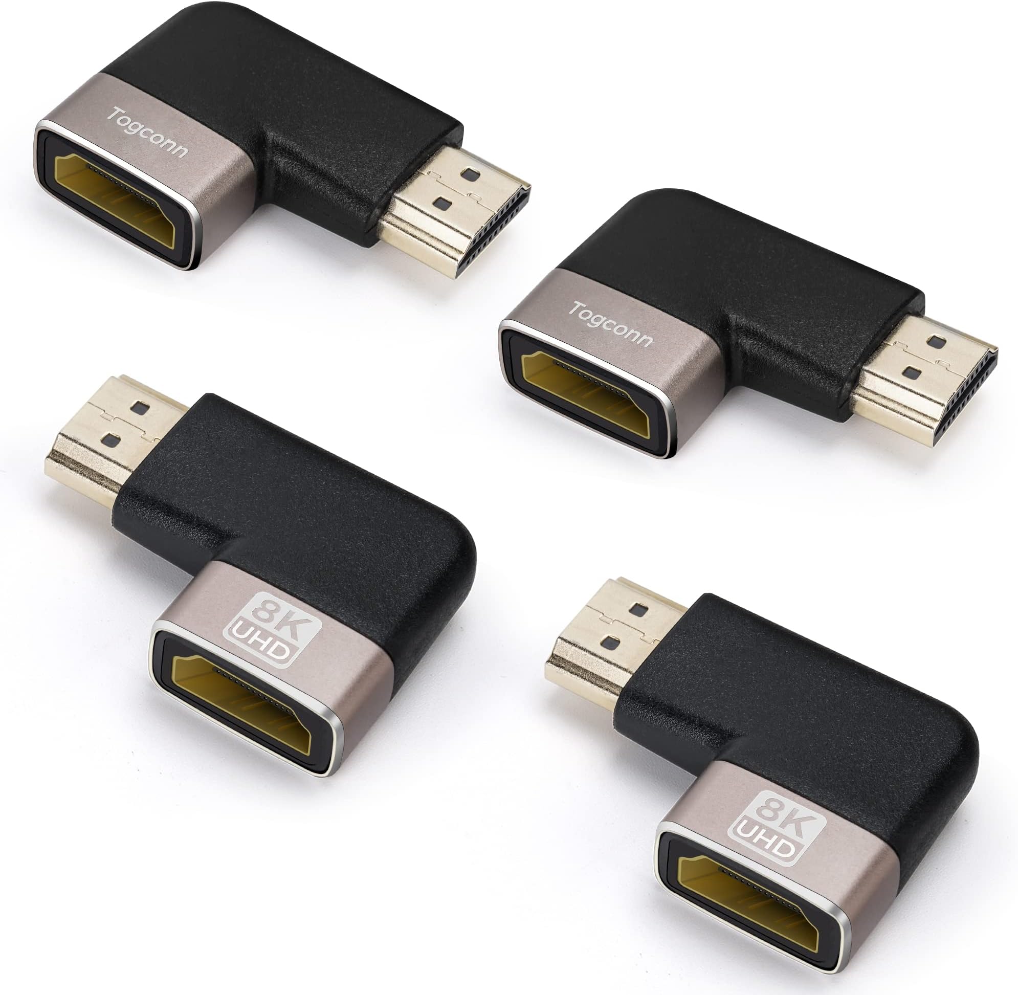 Amazon.com: Togconn 8K HDMI Flat 90 and 270 Degree Gold Plated Adapter ...