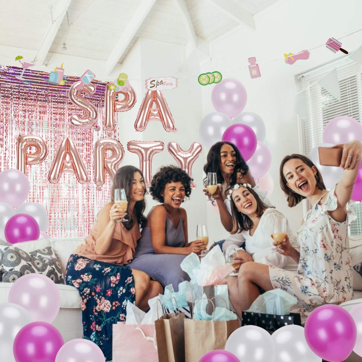 60 PCS Spa Party Decoration Supplies - Spa Party Balloons,Spa Party ...