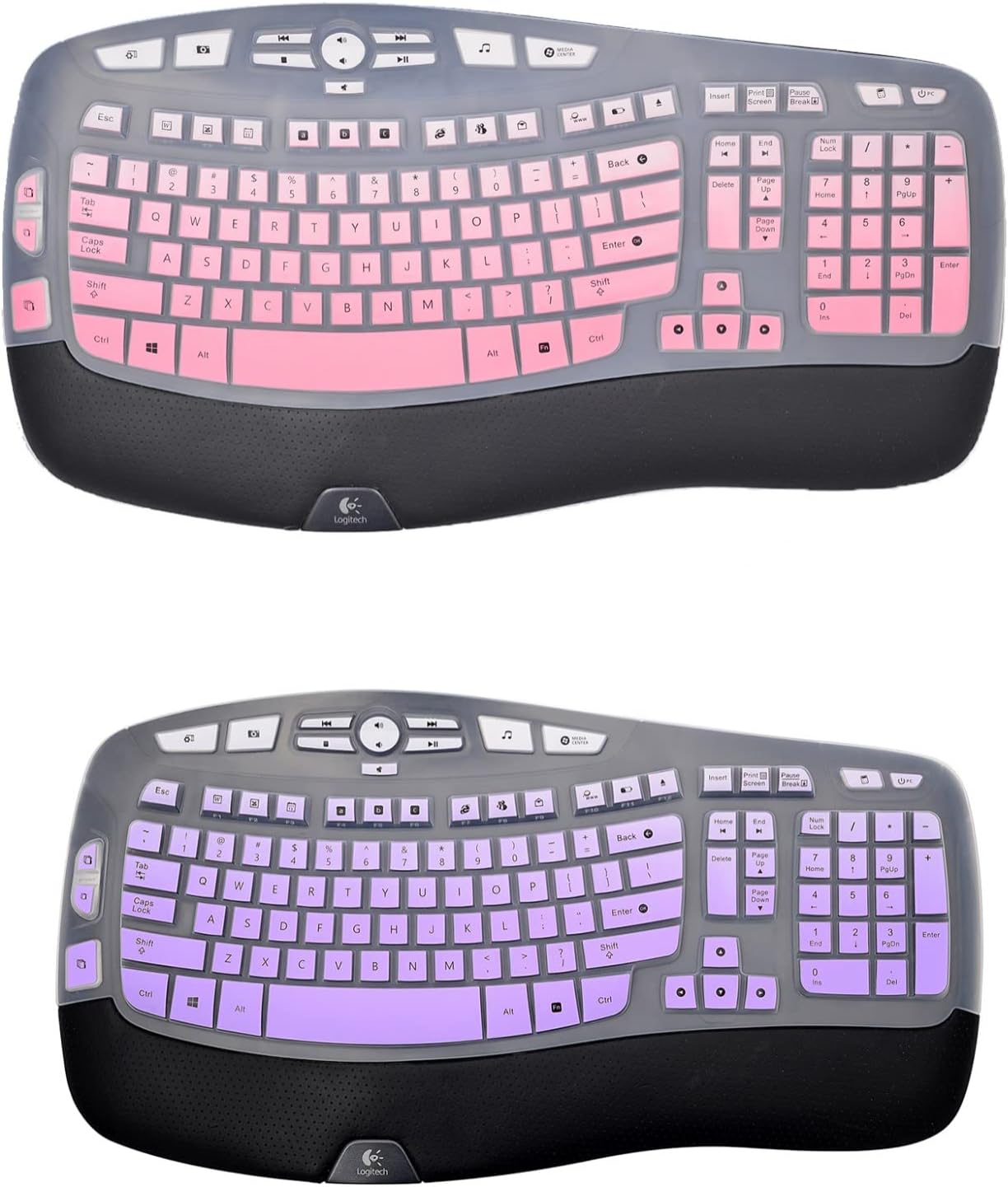 Amazon.com: 1Pcs Gradient Pink Keyboard Cover and Gradient Purple ...