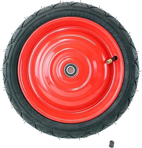 Set: Scheibenrad, Felge 12,5 Zoll, 8mm Achse, Rot inkl. Kenda Reifen ...