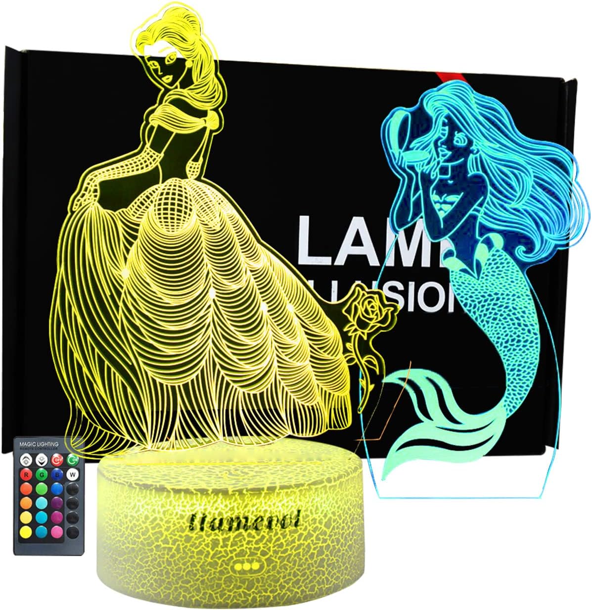 Shellvcase 3.15in 3D Mermaid Nightlight, Mermaid Lamps for Girls ...