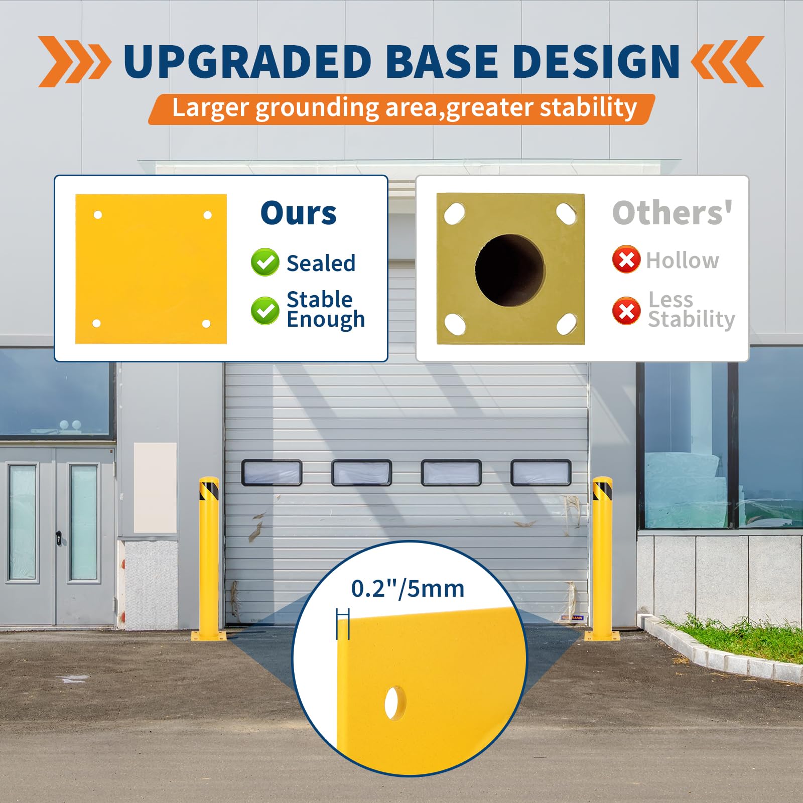 Snapklik.com : Safety Bollard, 42 Inch Height Bollard Post, 4.5 Inch ...